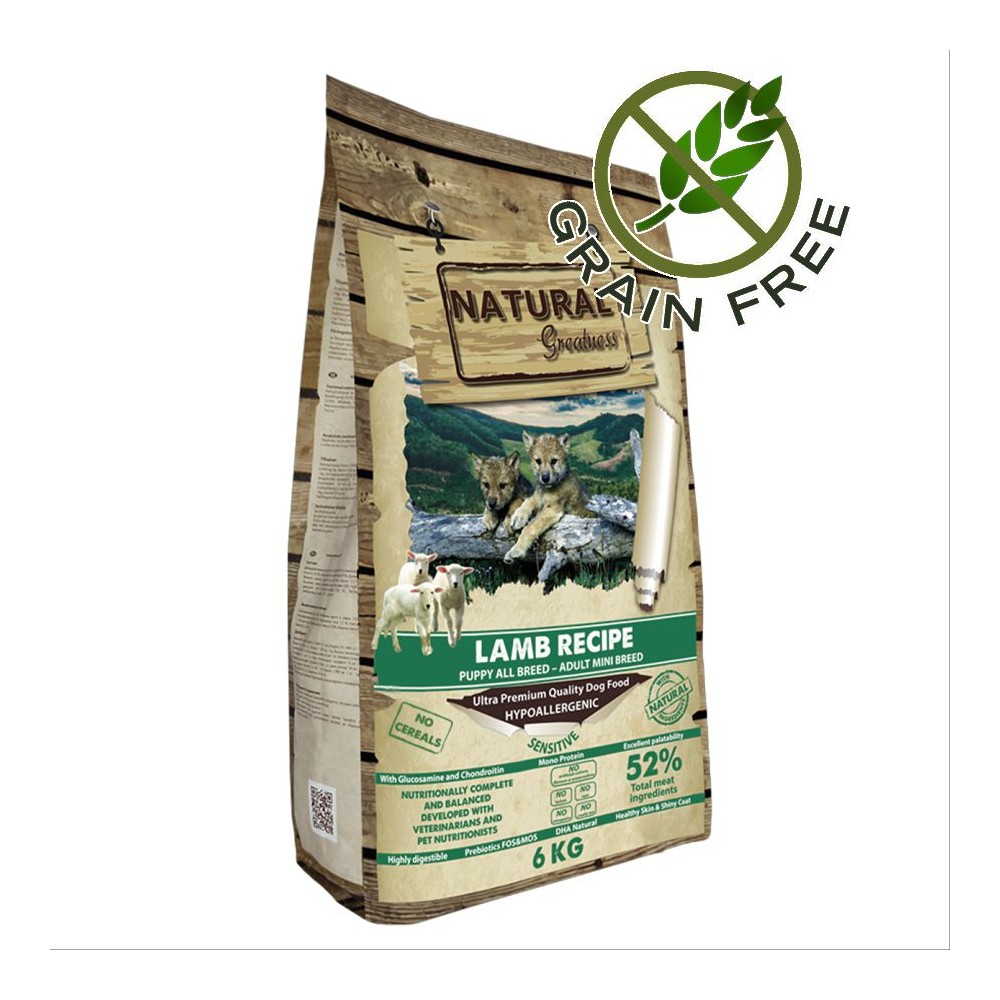 Natural Greatness Mini Puppy Starter & Adult Mini Sensitive Lamb - Хипоалергенна суха храна за ...